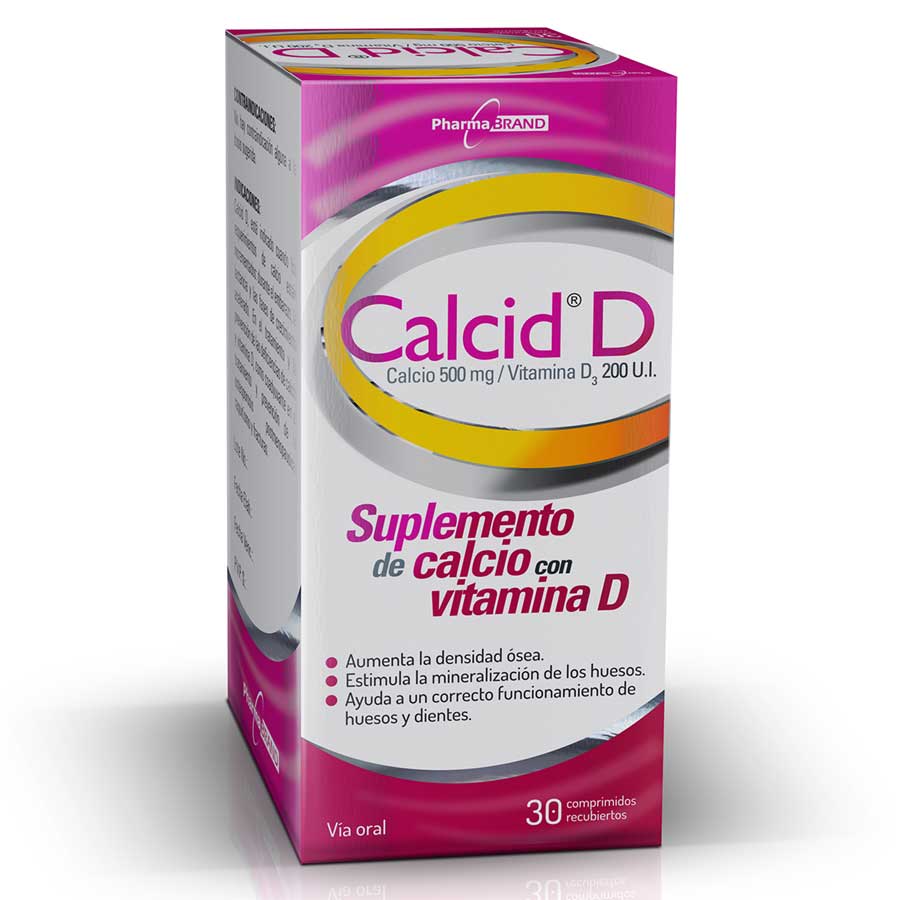 Calcid 500 mg x 200 mg comprimidos x 30
